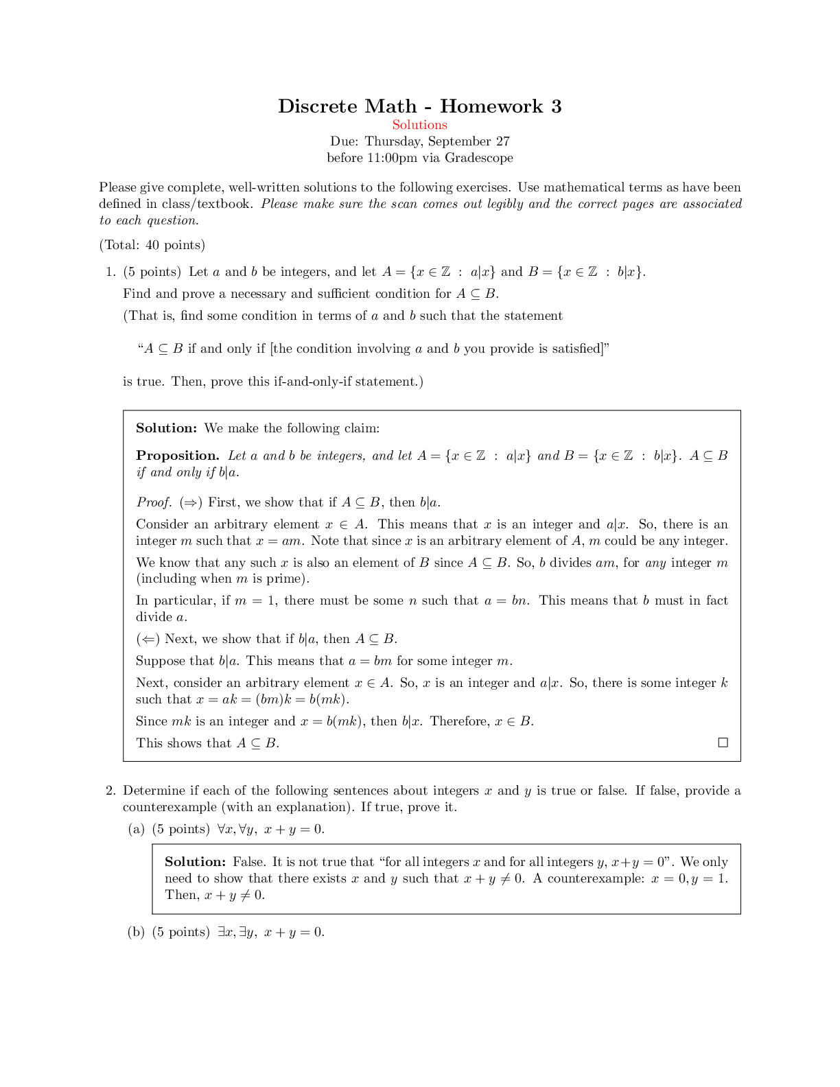 MATH-GA MISC Discrete Math - Homework3-Solution