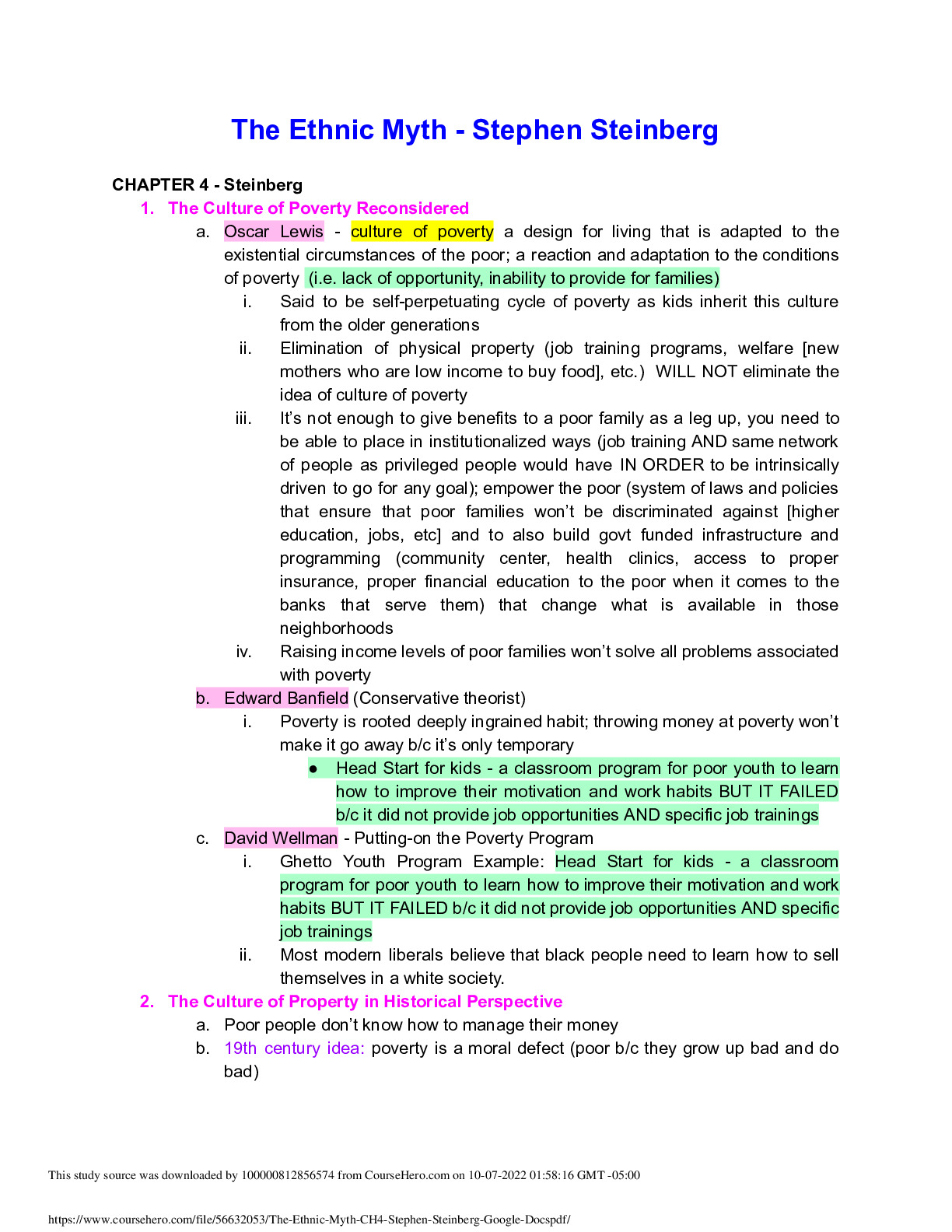 The Ethnic Myth - Stephen Steinberg