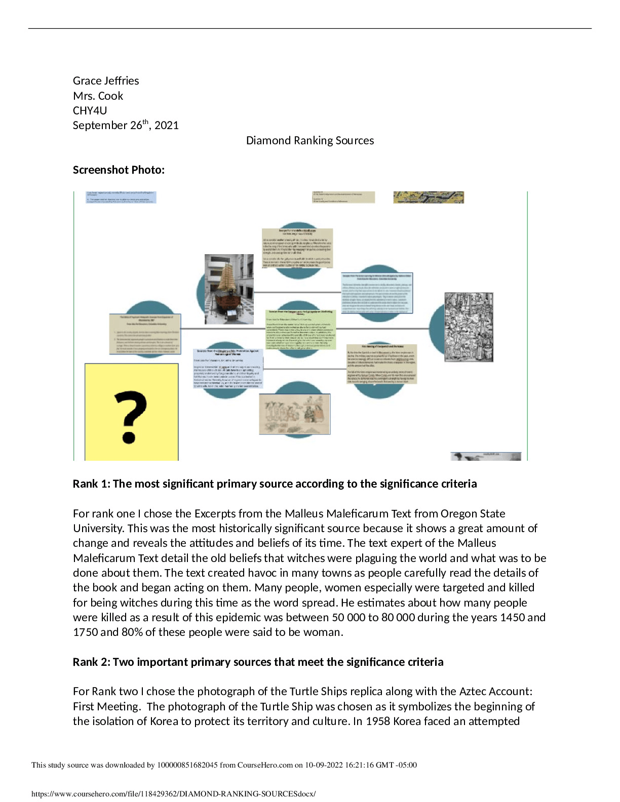 HISTORY 3310 DIAMOND RANKING SOURCES.CASE STUDY