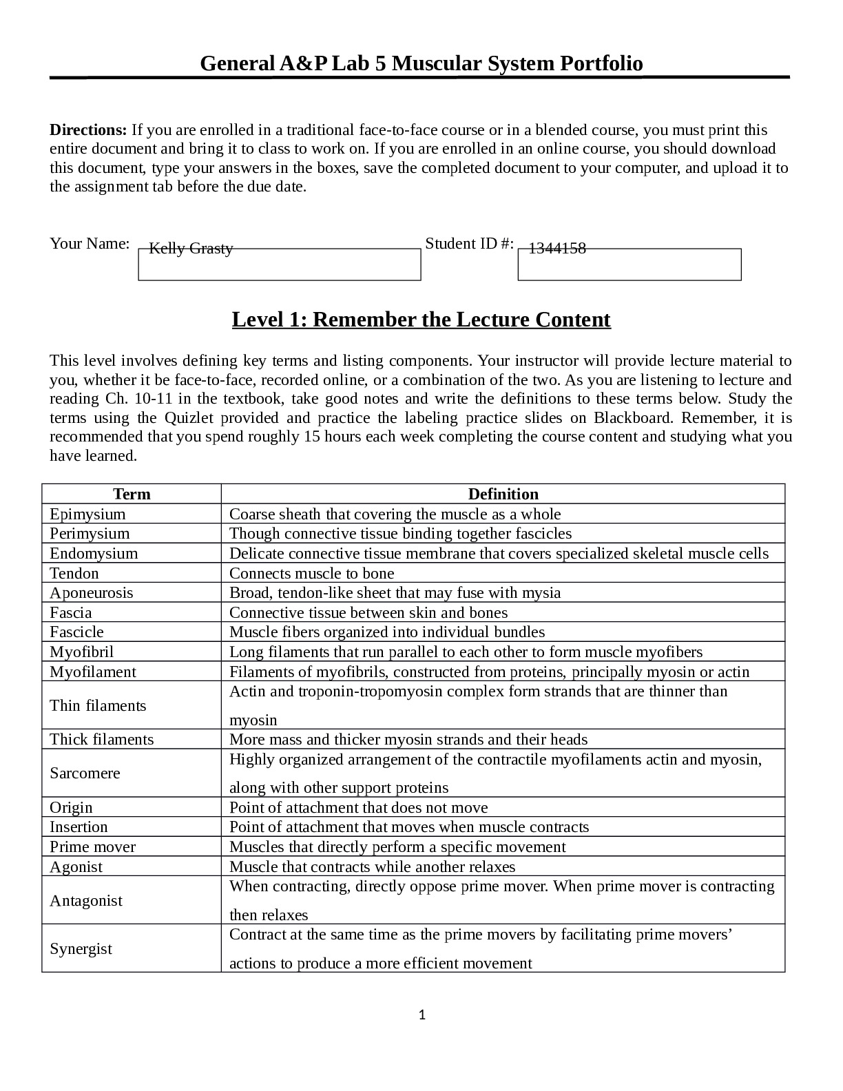 NURSING 806-177 Lab 5 Muscular System Portfolio