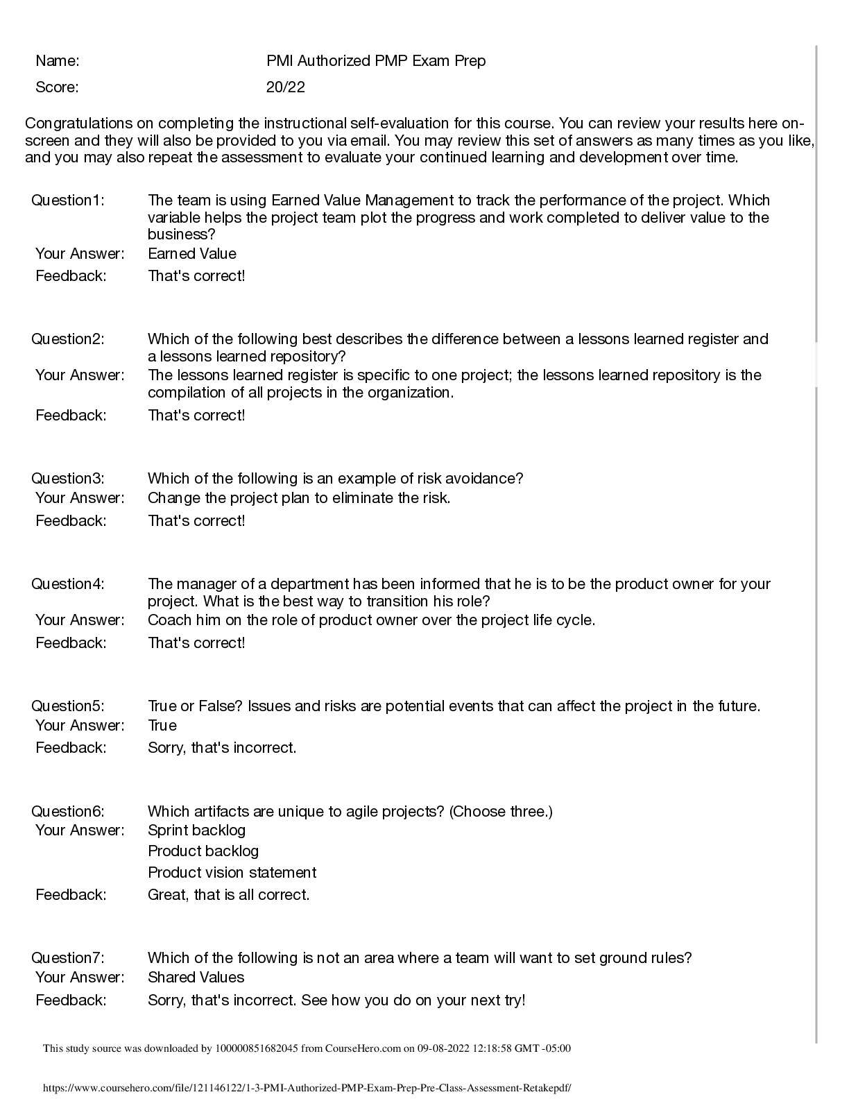 Southern New Hampshire UniversityQSO 6451-3 PMI Authorized PMP Exam ...