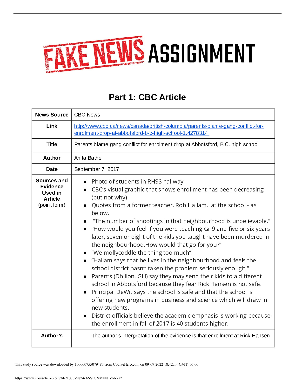 FAKE NEWS ASSIGNMENT: