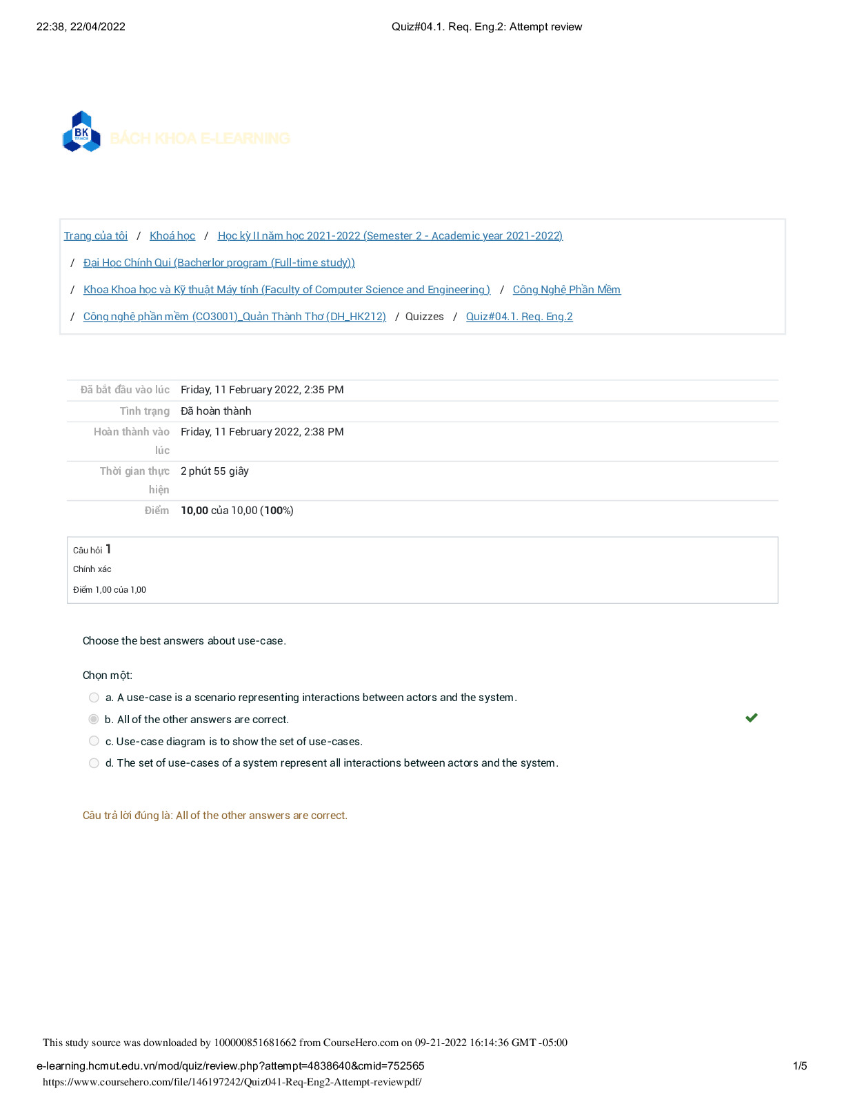 Quiz#04.1. Req. Eng.2_ Attempt review. Ho Chi Minh City University of Technology OISP 1