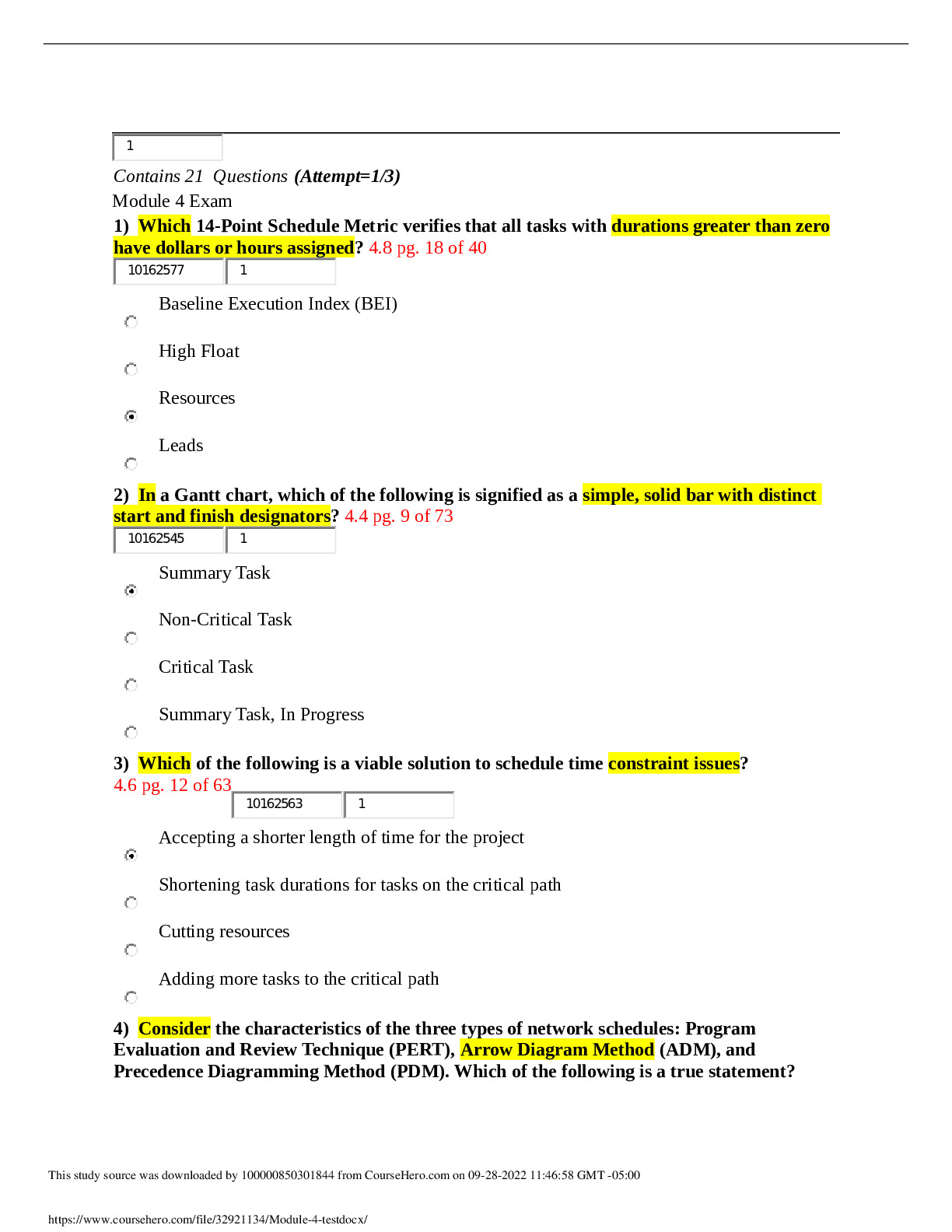 Defense Acquisition University PMT 252 252 Module 4 test/Module 4 Exam