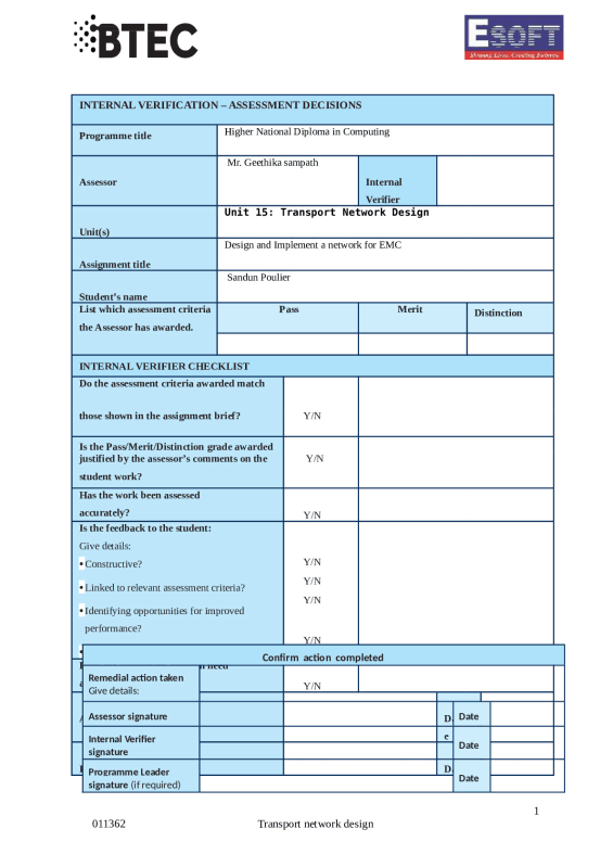 ESOFT Regional Campus BTEC Higher Nationals - Summative Assignment ...