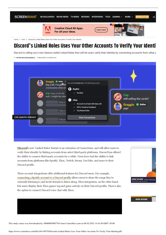 Discord's Linked Roles Uses Your Other Accounts To Verify Your Identity.