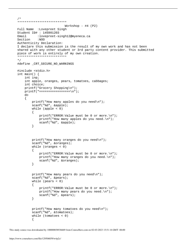 w4p2.c Seneca College IPC 144