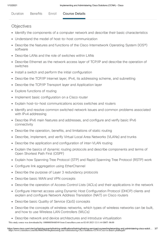 Implementing And Administering Cisco Solutions Ccna Ciscoin Detail Syllabus Atmiya 