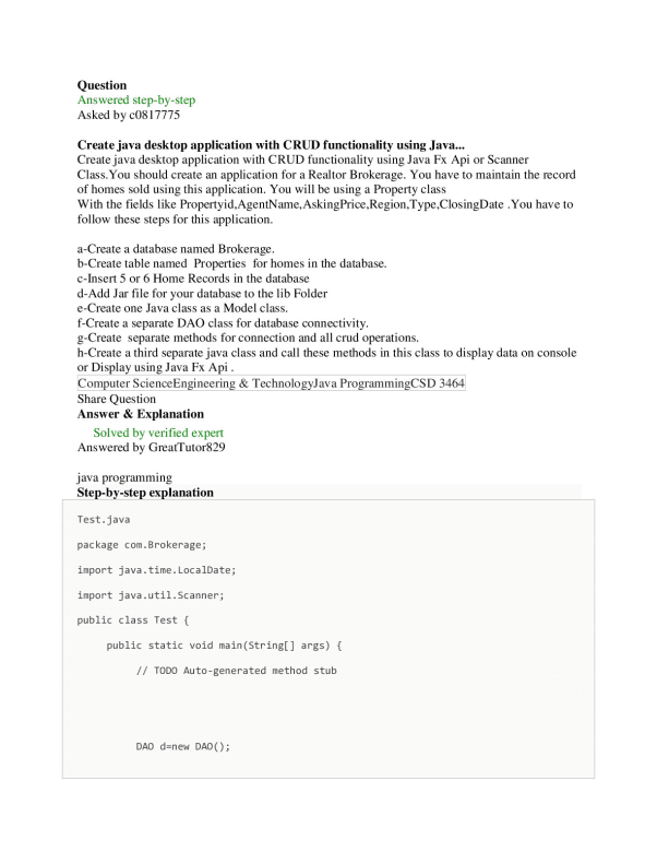 Lambton College Csd Csd 3464 Create Java Desktop Application With Crud Functionality Using Java