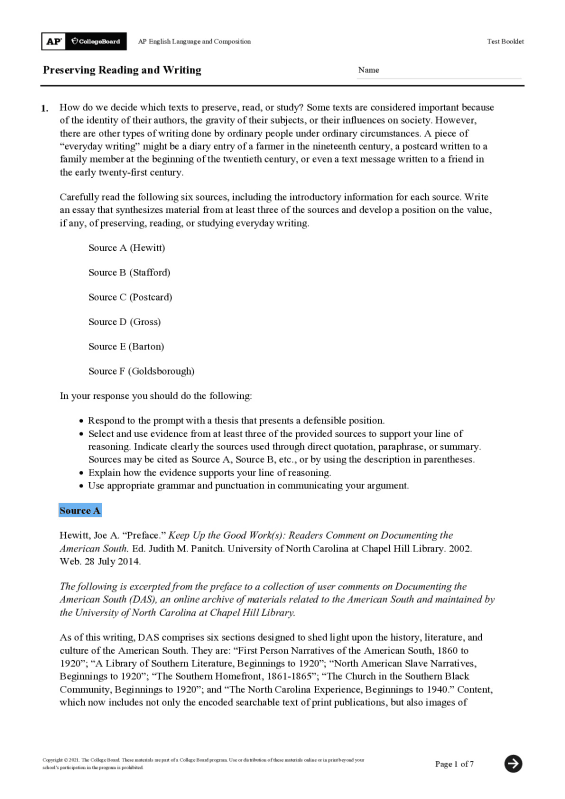 Preserving+Reading+and+Writing+Synthesis+Prompt University of Memphis ...