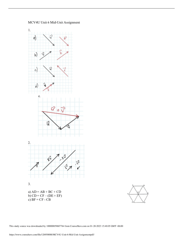 MCV4U Unit 6 Mid-Unit Assignment. Brentwood High School AFJROTC 101