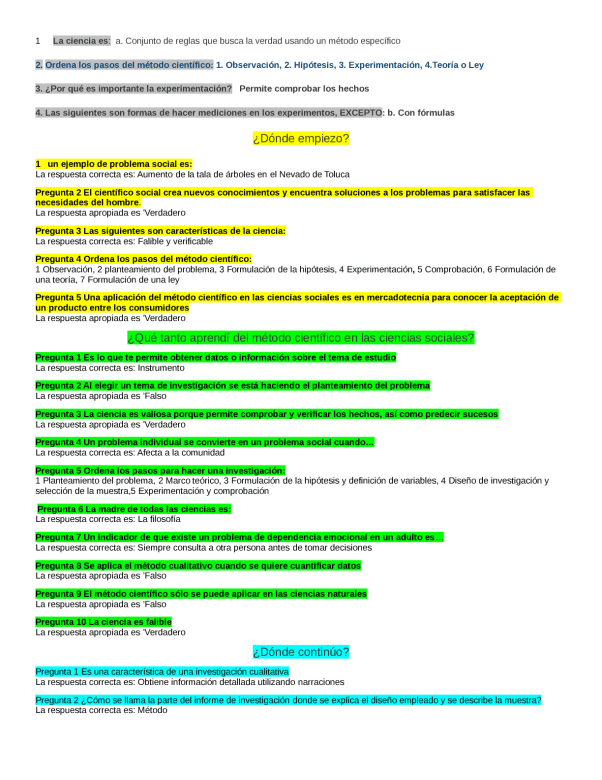 ¿Qué tanto aprendí del método científico en las ciencias sociales (Recuperado automáticamente ...
