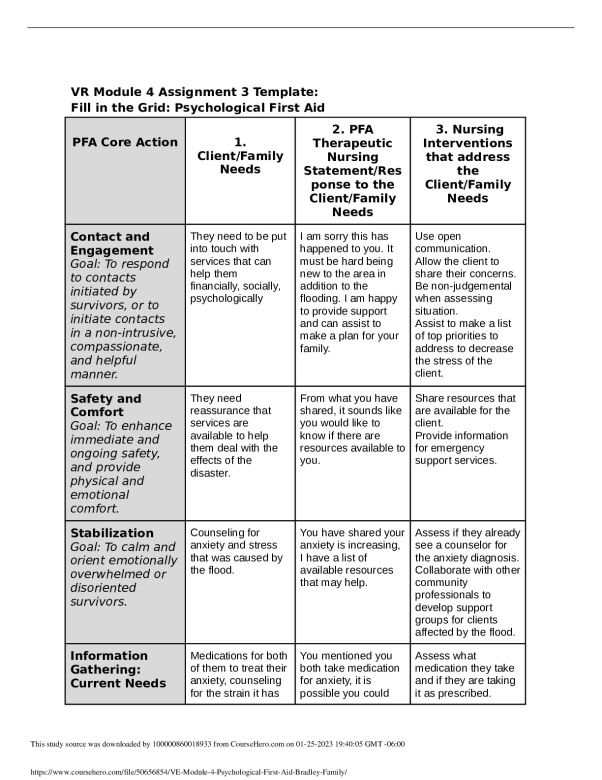 VR Module 4 Assignment 3 Template: Fill in the Grid: Psychological ...