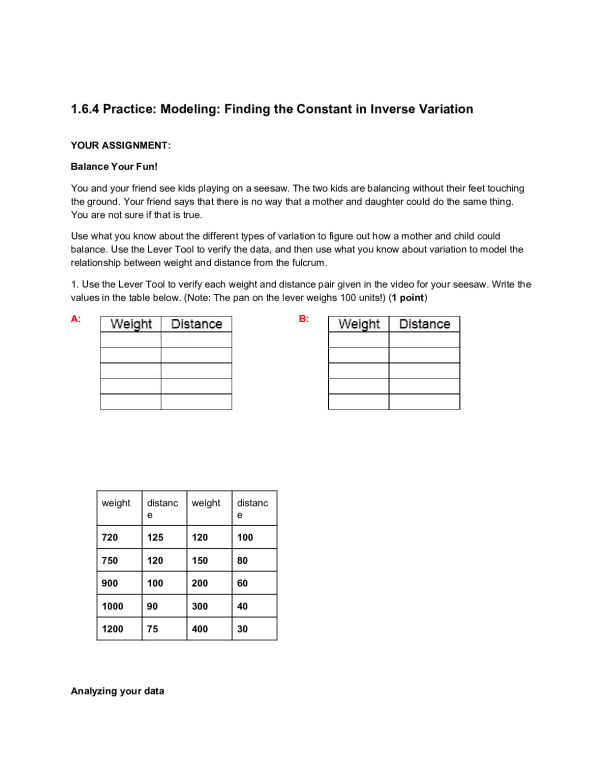 _1.6.4 Practice_ Modeling_ Finding the Constant in Inverse Variation ...