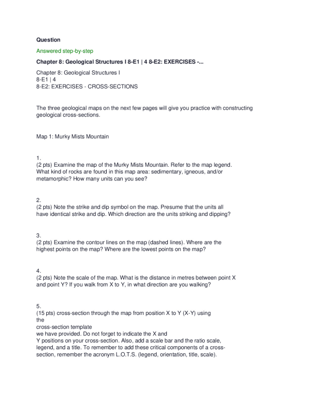 Chapter 8: Geological Structures I 8-E1 | 4 8-E2: EXERCISES ...