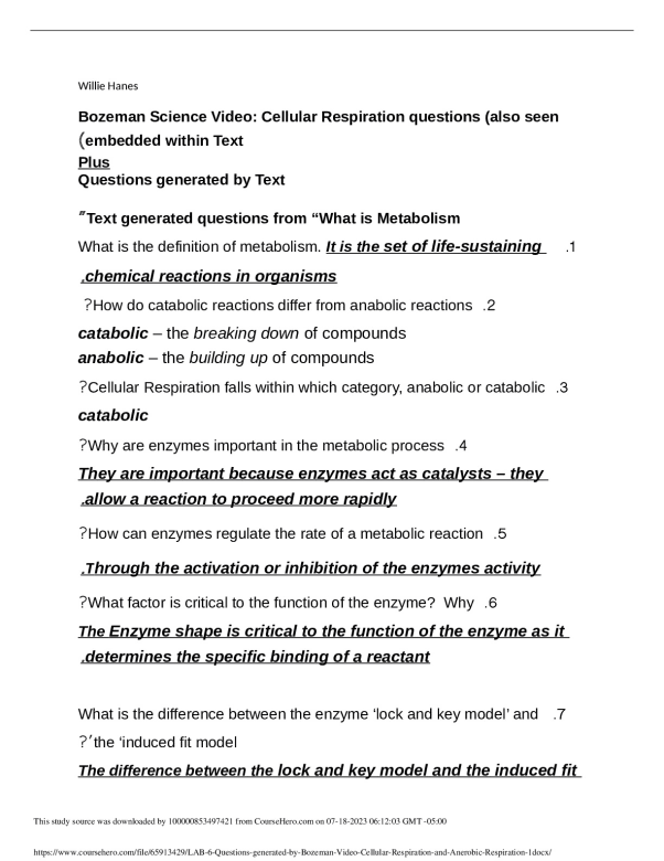 LAB 6 Questions generated by Bozeman Video_Cellular Respiration and Anerobic Respiration-1.docx