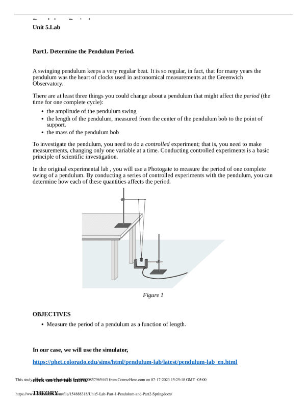 Unit5_Lab Part 1_Pendulum and Part2_Spring.