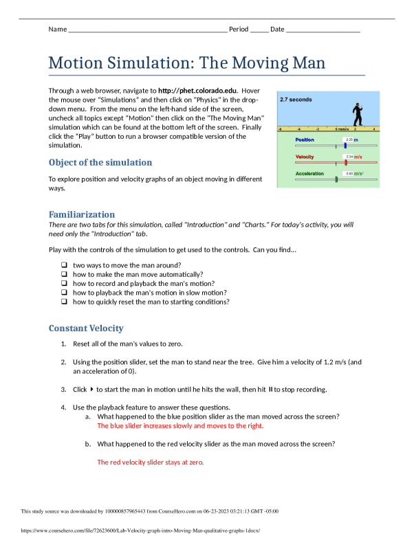 Lab - Velocity graph intro - Moving Man- qualitative graphs-1