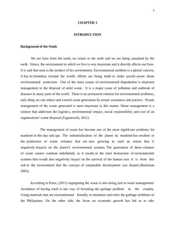 Implementation of Proper Waste Segregation