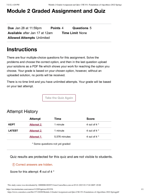 Module 2 Graded Assignment and Quiz_ CSE 551_ Foundations of Algorithms ...
