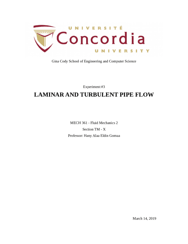 MECH 361 Lab 3#.docx Concordia University MECH 361