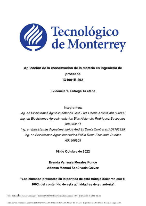 Módulo 4_ Análisis del proceso de producción de biodiesel Etapa I ...