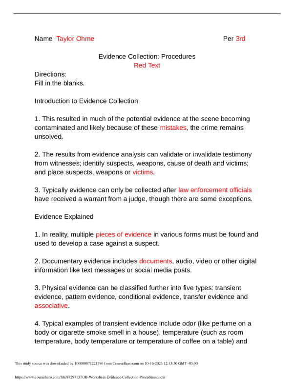 3B Worksheet Evidence Collection_ Procedures