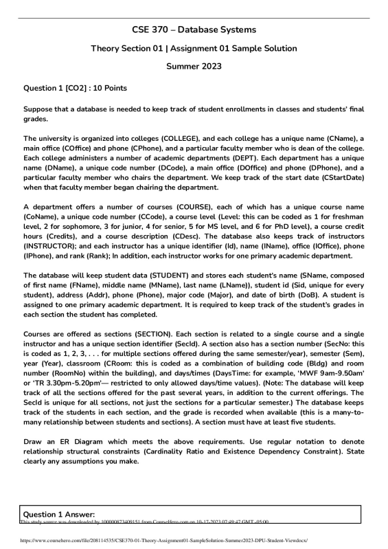 CSE370_01_Theory_Assignment01_SampleSolution_Summer2023_DPU [Student View] BRAC University CSE 370