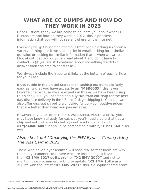 WHAT ARE CC DUMPS AND HOW DO THEY WORK IN 2023