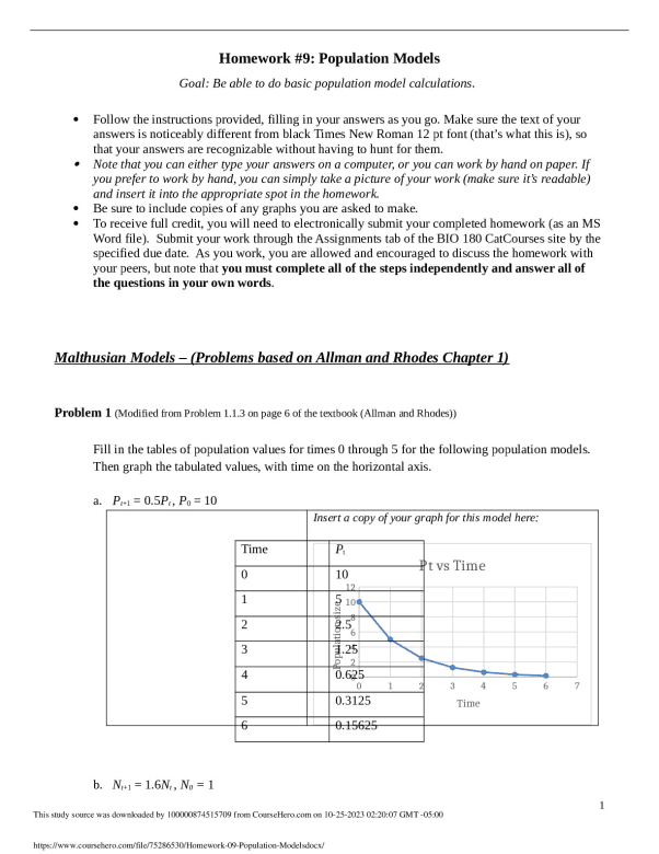 Homework 09 Population Models.