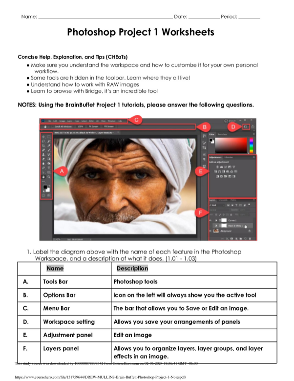 DREW MULLINS - Brain Buffett Photoshop Project 1 Notes.