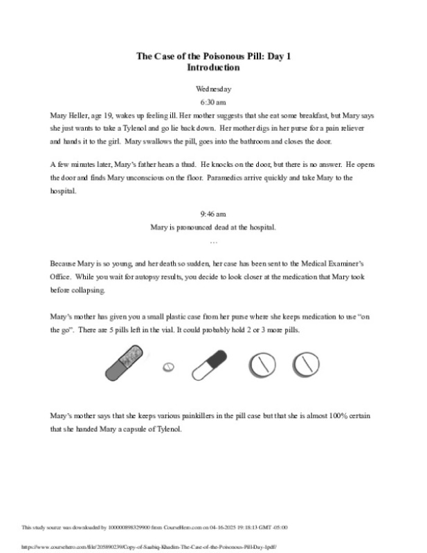 The Case of the Poisonous Pill: Day 1 Introduction