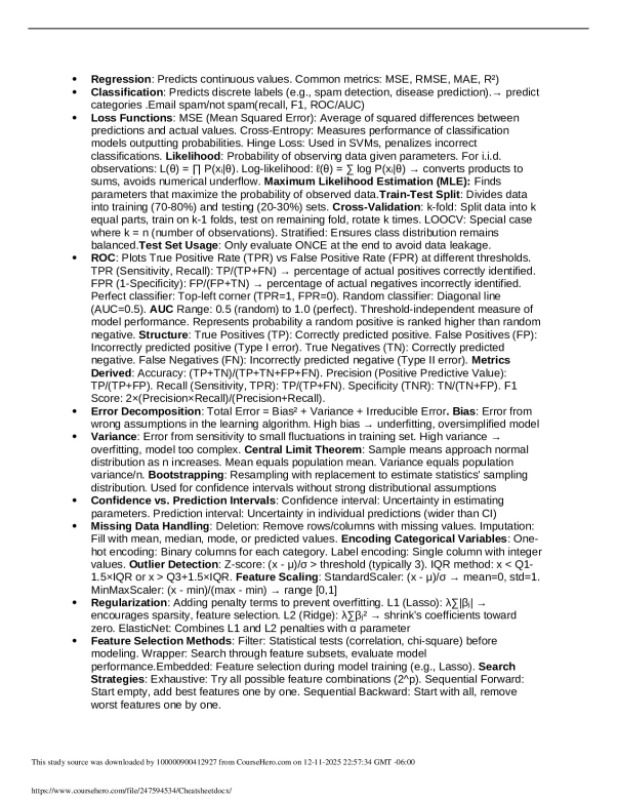 ME3250 Final Exam Cheat sheet