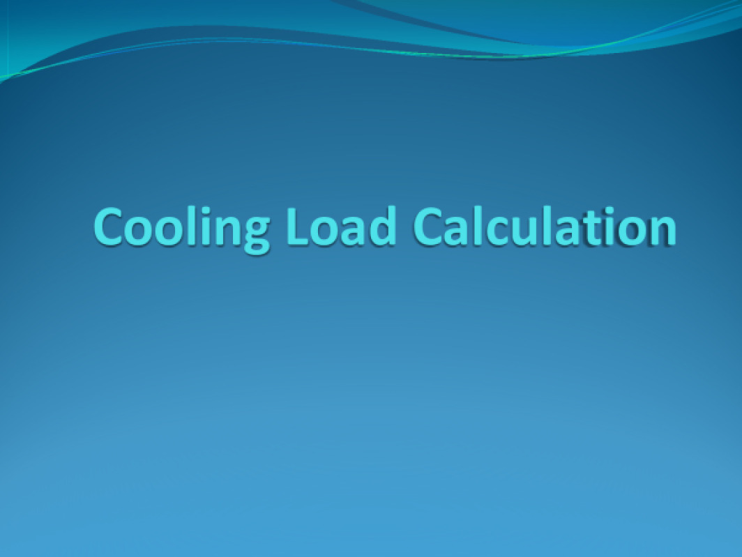 Cooling Load Calculation