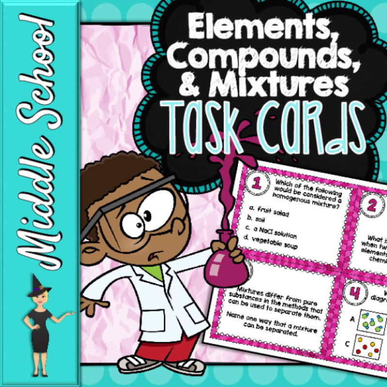 ElementsCompoundsandMixturesTaskCardsScienceTaskCards-1.