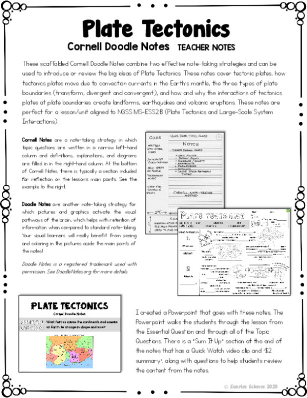 PlateTectonicsCornellDoodleNotesDistanceLearning-1