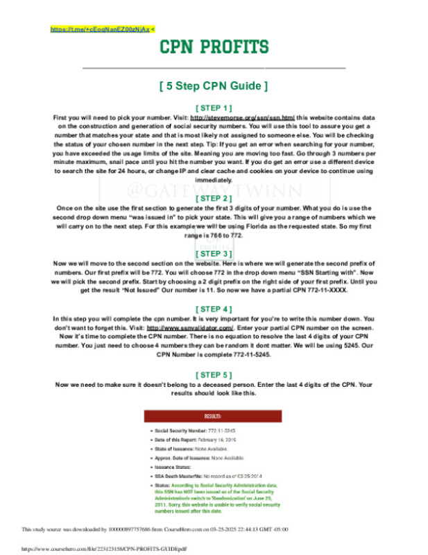 CPN PROFITS GUIDE