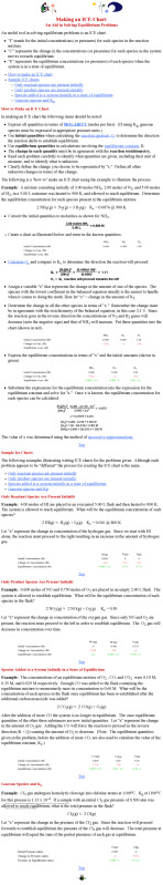 Making an ICE Chart An Aid in Solving Equilibrium Problems