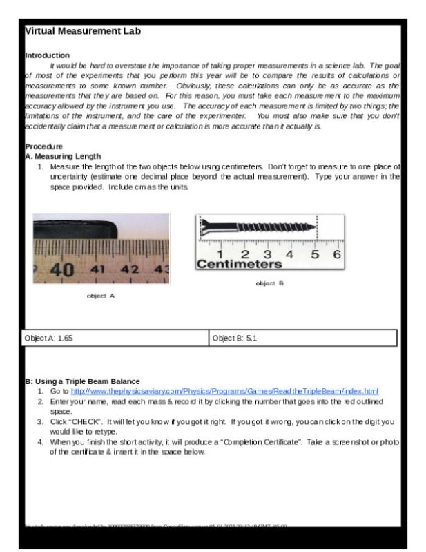Shemar Jones - Virtual Measurement Lab.